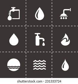 Vector Black Water Icons Set On Stock Vector (Royalty Free) 216697186