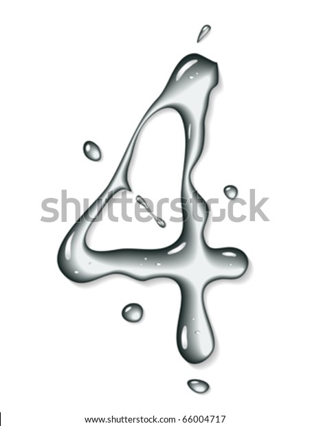 Vector Water Number 4 Water Font Stock Vector (Royalty Free) 66004717 ...