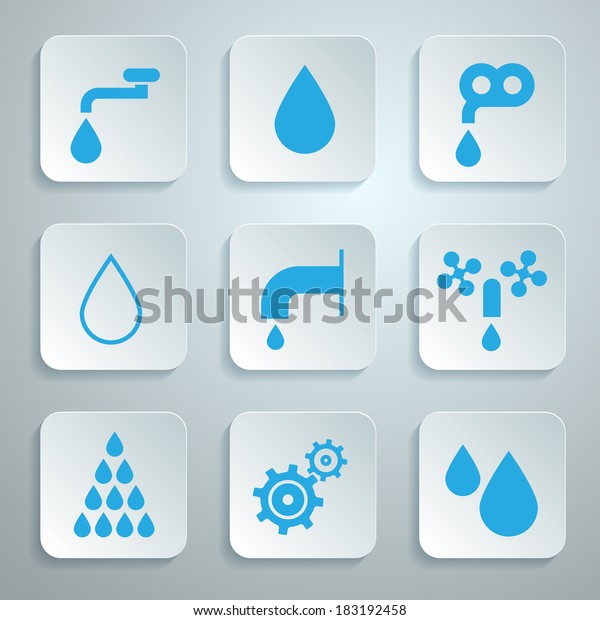 Vector Water Symbols Icons Set Stock Vector (Royalty Free) 183192458 ...
