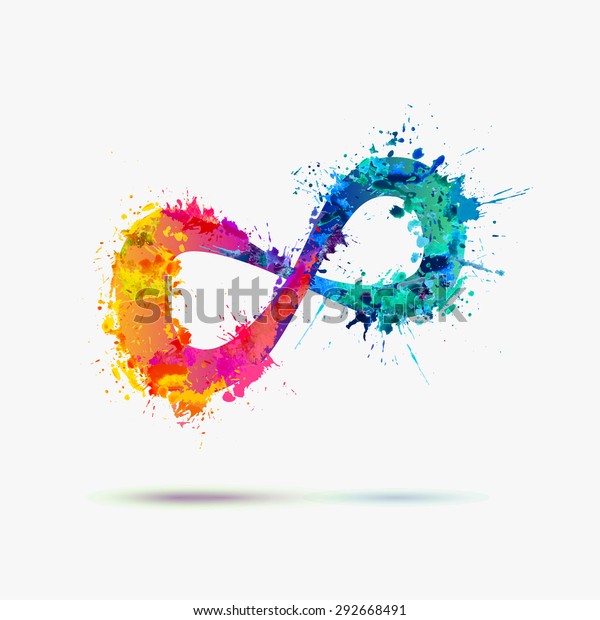 Vector Watercolor Infinity Symbol On White Stock Vector (Royalty Free ...