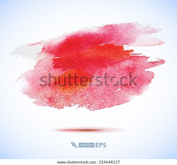 Vector Watercolor Red Ink Spot Wet Stock Vector (Royalty Free ...