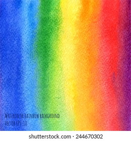 Vector Watercolor Vertical Abstract Rainbow Background Stock Vector ...
