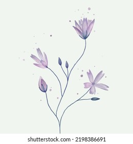 Vector Watercolour Drawing Delicate Design Wedding Stock Vector ...