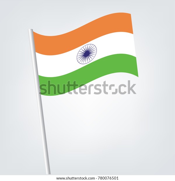 Vector Waving Simple Triangle Indian Flag Stock Vector (Royalty Free ...