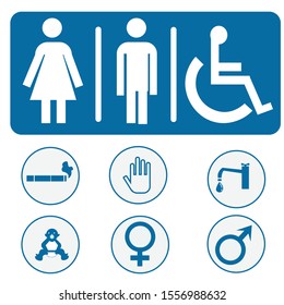 Vector Wc Sign On White Background Stock Vector (Royalty Free ...