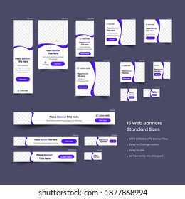 Vector Web Banners Templates Standard Sizes Stock Vector (Royalty Free ...
