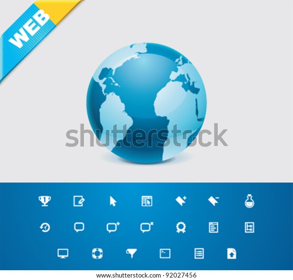 Vector Web Page Icon Set Stock Vector (Royalty Free) 92027456