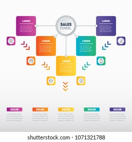 Business Infographic Colourful Theme Flow Chart Stock Vector (Royalty ...