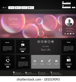 Vector Website Template Business Stock Vector (Royalty Free) 181019093 ...