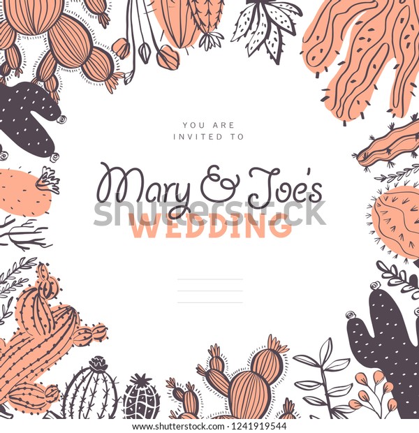 Vector Wedding Invitation Card Tag Design Stock Vector (Royalty Free ...