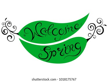 Vector Welcome Spring Lettering Isolated On Stock Vector (Royalty Free ...
