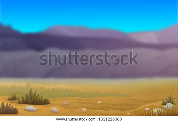 Vector Western Praire Landscape Template 2d Stock Vector (Royalty Free ...