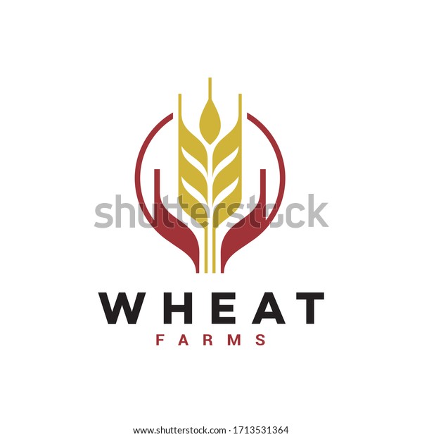 Vector Wheat Farm Logo Design Template Stock Vector (Royalty Free ...