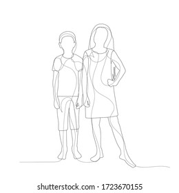 Vector White Background Kids Line Drawing Stock Vector (Royalty Free ...