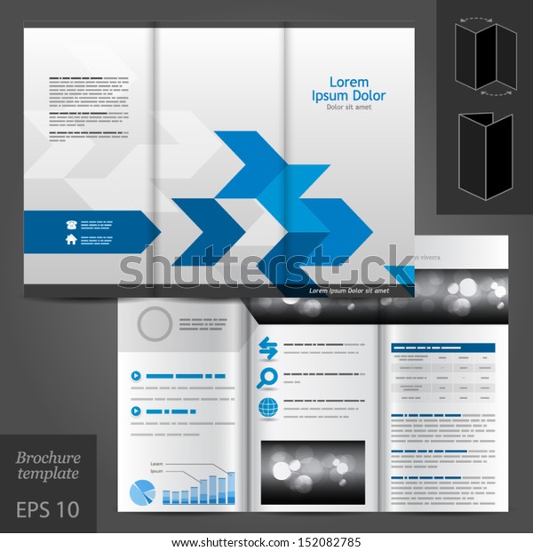 Vector White Brochure Template Design Blue Stock Vector (Royalty Free ...