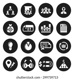 Vector White Business Strategy Icon Set Stock Vector (Royalty Free ...