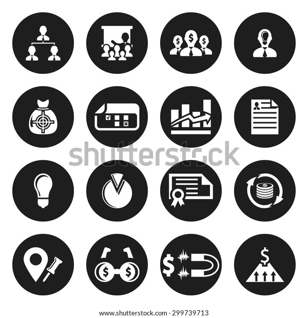 Vector White Business Strategy Icon Set Stock Vector (Royalty Free ...