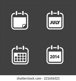 Vector White Calendar Icons Stock Vector (Royalty Free) 221656321