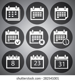 Calendar Icon Set Collection Calendar Symbols Stock Vector (Royalty ...