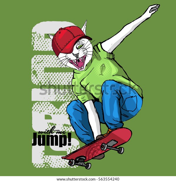 Vector White Catboy Skateboards Hand Drawn Stock Vector (Royalty Free ...