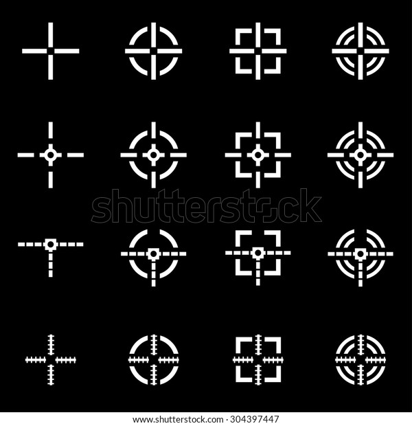 Vector White Crosshair Icon Set Stock Vector (Royalty Free) 304397447 ...