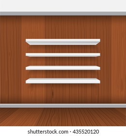 White Empty Shelf Shelves Isolated On Stock Illustration 548897761 ...