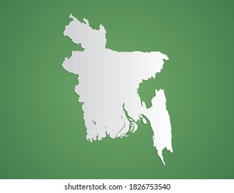 Vector White Map Bangladesh On Green Stock Vector (Royalty Free ...