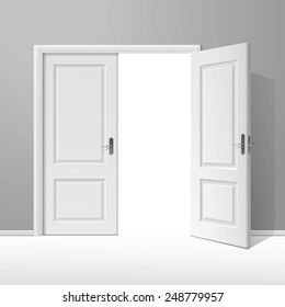 Vector White Open Door Frame Isolated Stock Vector (Royalty Free ...