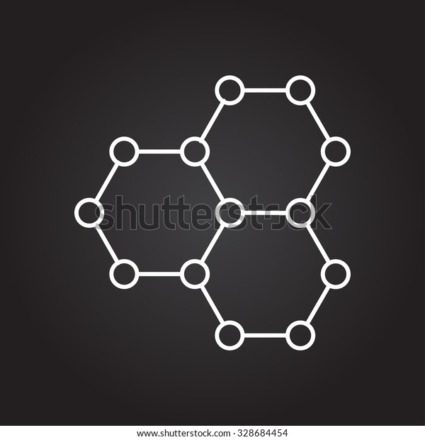 Vector White Outline Graphene Icon On: เวกเตอร์สต็อก (ปลอดค่าลิขสิทธิ์ ...