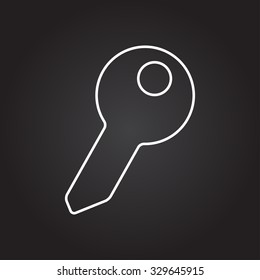 Vector White Outline Key Icon On: vector de stock (libre de regalías ...