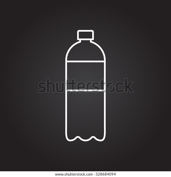 Vector White Outline Water Bottle On Stock Vector (Royalty Free ...