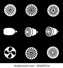 Jet Engine Turbine Icons Jet Blade: vetor stock (livre de direitos ...