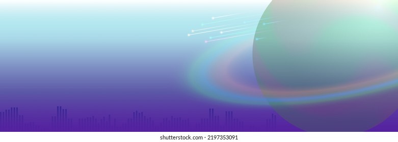 Vector Wide Futuristic Cosmic Banner Planet Stock Vector (Royalty Free ...