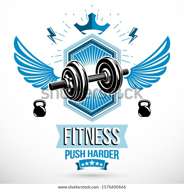 Vector Winged Graphic Sign Created Disc Stock Vector (Royalty Free ...