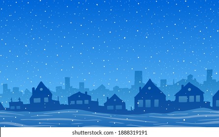 Vector Winter Abstract Illustration Cartoon Town Stock Vector (Royalty ...