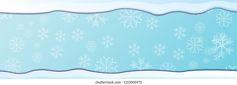 Vector Winter Horizontal Banner Snow Caps Stock Vector (Royalty Free ...