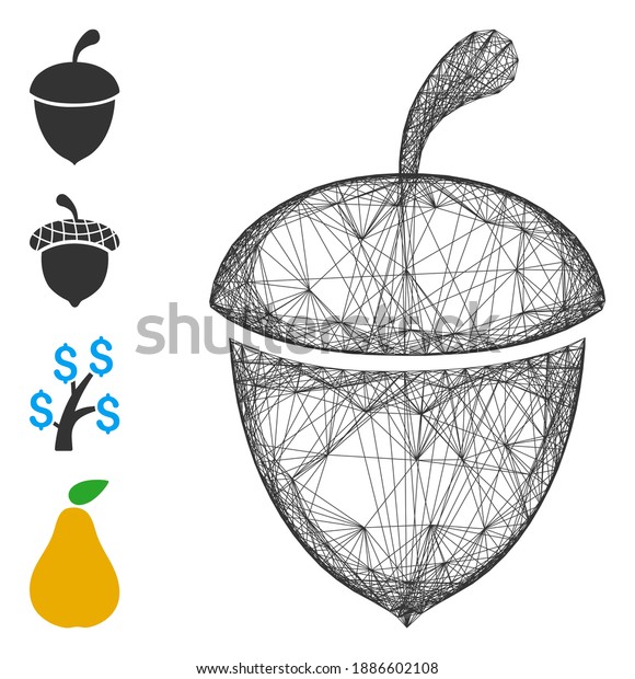 Vector Wire Frame Acorn Geometric Wire Stock Vector (Royalty Free ...