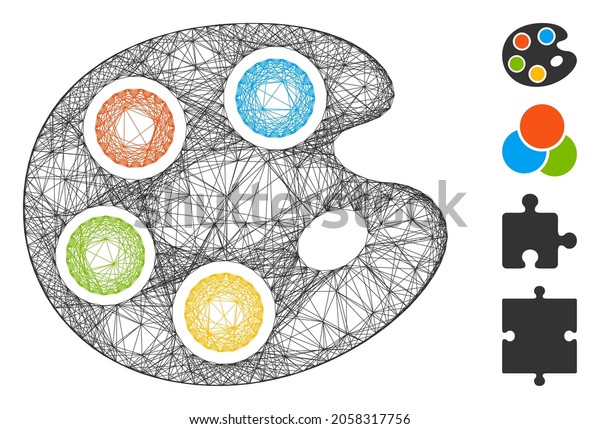 Vector Wire Frame Color Palette Geometric Stock Vector (Royalty Free ...
