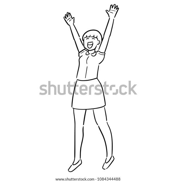 Vector Woman Celebrating Stock Vector (Royalty Free) 1084344488 ...