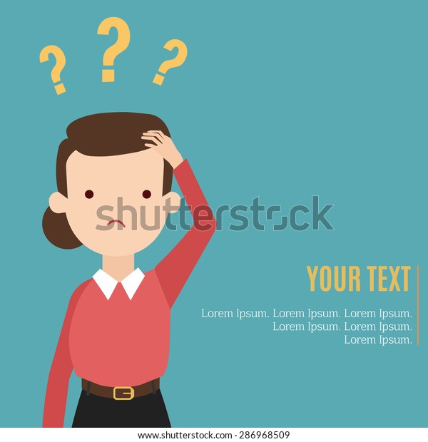Vector Woman Question Mark Stock Vector (Royalty Free) 286968509 ...