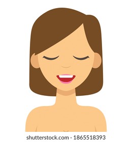 Vector Woman Satisfied Expression Flat Design Stock Vector (Royalty ...