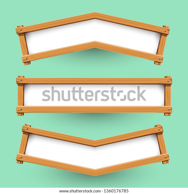 Vector Wood Banner Design Stock Vector (Royalty Free) 1360176785 ...