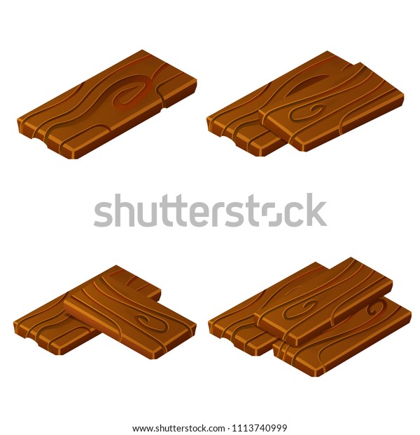 Vector Wood Game Icon Set Isolated Stock Vector (Royalty Free) 1113740999