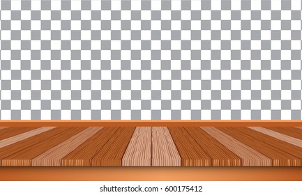 Vector Wood Table Top On Isolated Stock Vector (Royalty Free) 661740439 ...