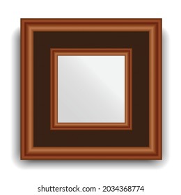 Vector Wooden 3d Frame Border Dark Stock Vector (Royalty Free ...