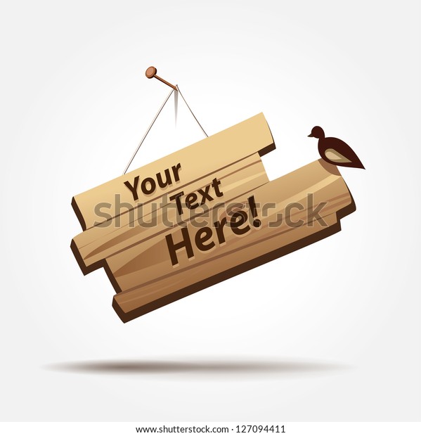 Vector Wooden Board Text Stock Vector (Royalty Free) 127094411 ...