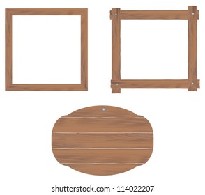 Vector Wooden Frame Set Stock Vector (Royalty Free) 114022207 ...