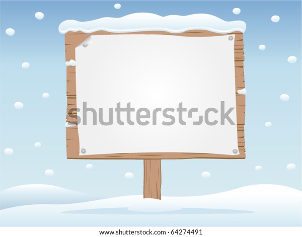 Vector Wooden Signboard Snow 2 Separate Stock Vector (Royalty Free ...