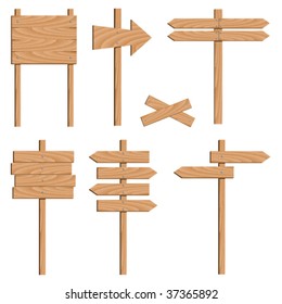 Vector Wooden Signs Stock Vector (Royalty Free) 37365892 | Shutterstock