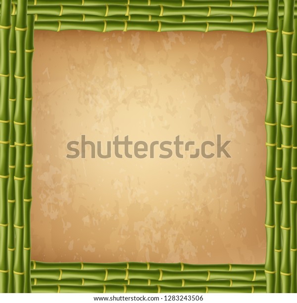 Vector Wooden Square Border Frame Made Stock Vector (Royalty Free ...